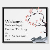 Sakura Mountain | Casual Border Welcome Sign | Zazzle