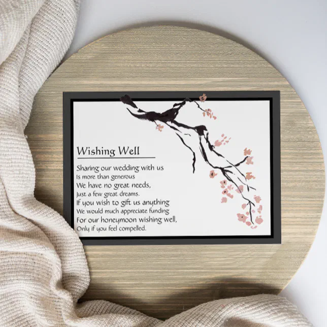 Sakura Mountain | Casual Border Wishing Well Enclosure Card | Zazzle