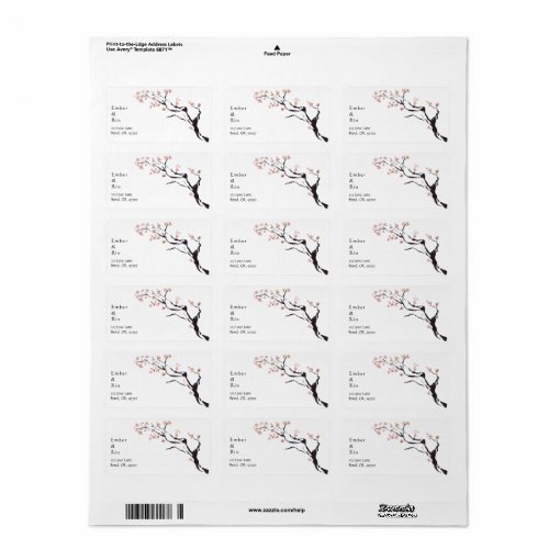 Sakura Mountain | Casual Wedding Return Address Label | Zazzle