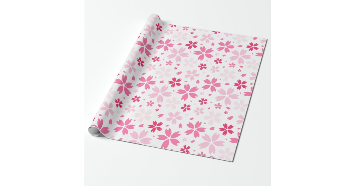 Sakura Pattern Wrapping Paper | Zazzle