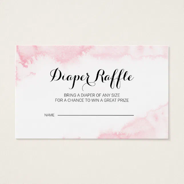 Sakura Pink Watercolor Baby Shower Diaper Raffle | Zazzle
