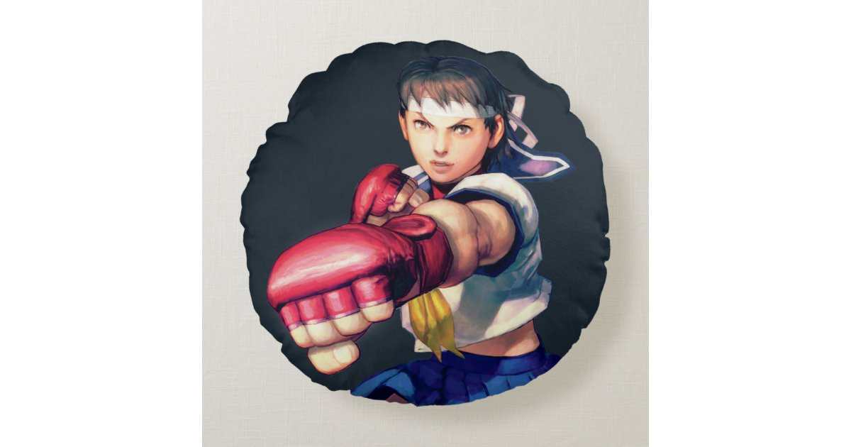 Sakura Punching Round Pillow | Zazzle