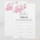 Sakura - Where were we bridal shower game | Zazzle