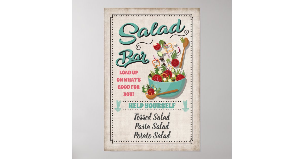 Salad Bar Party Sign | Zazzle