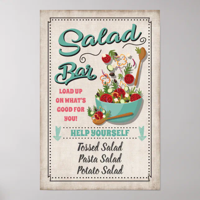 Salad Bar Party Sign | Zazzle