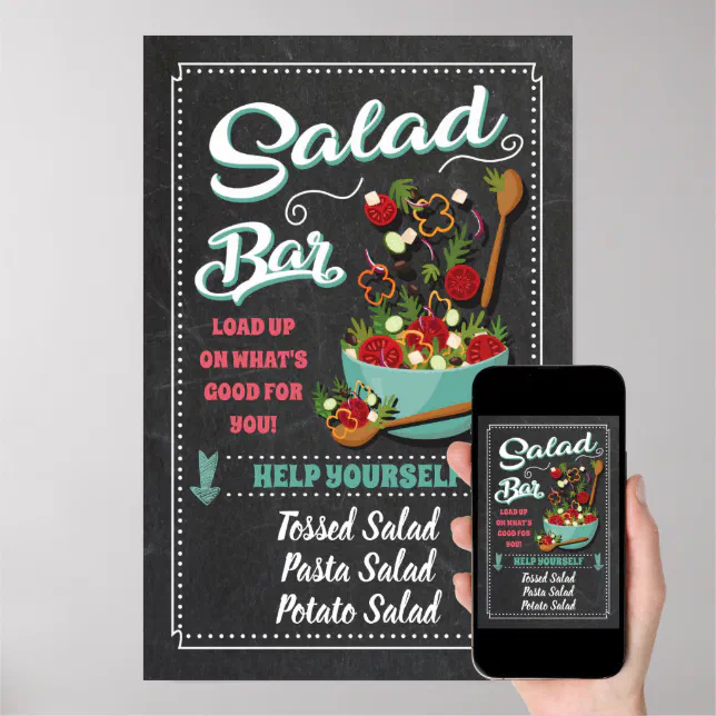 Salad Bar Party Sign | Zazzle