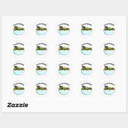 Salad-mander Funny Salamander Animal Pun Classic Round Sticker | Zazzle