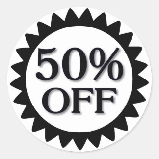 50 Percent Off Stickers | Zazzle