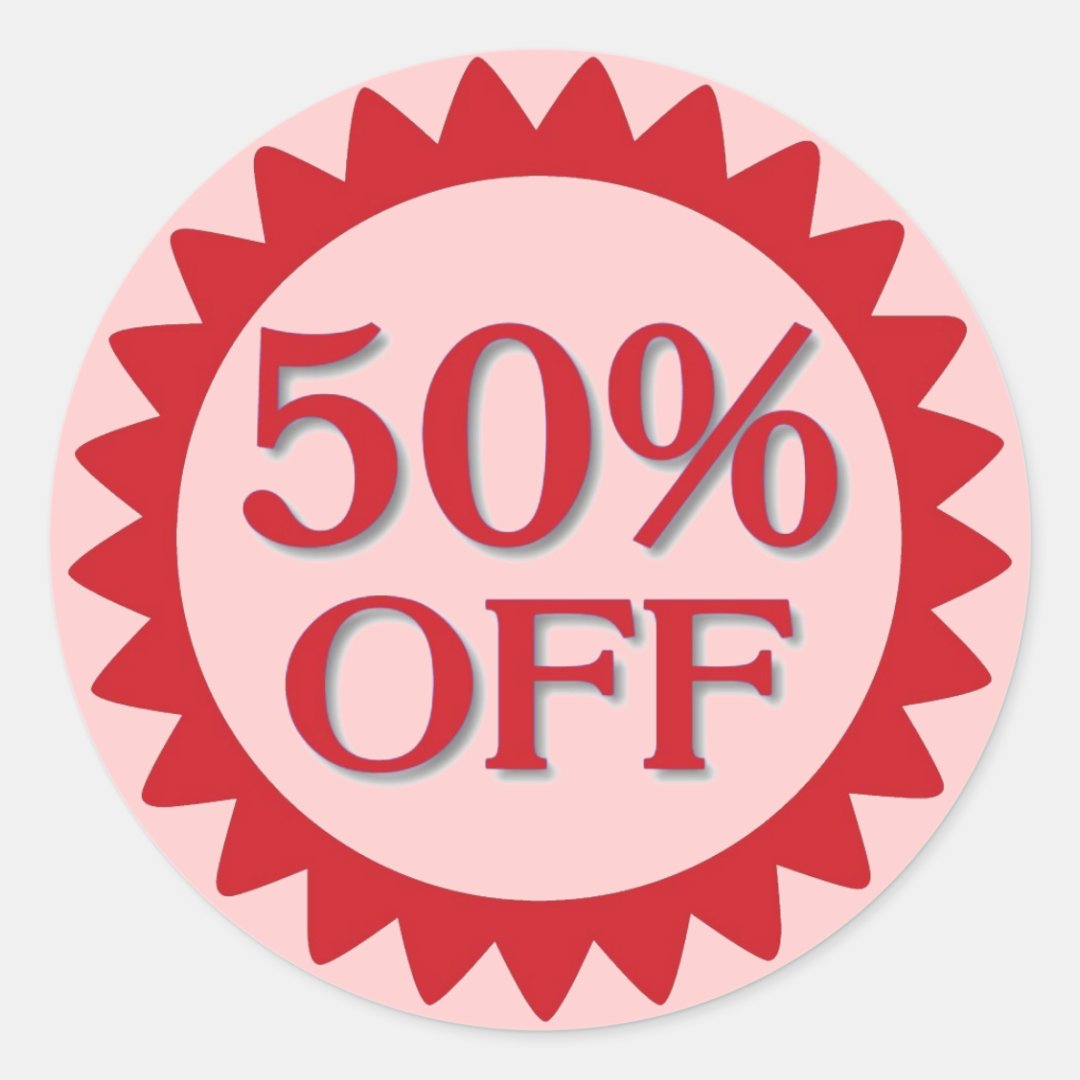 Sale 50 percent off pink red circle stickers | Zazzle