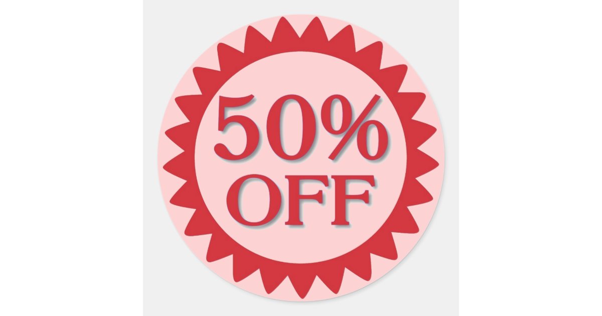 Sale 50 percent off pink red circle stickers | Zazzle