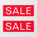 Sale sign white red window cling | Zazzle