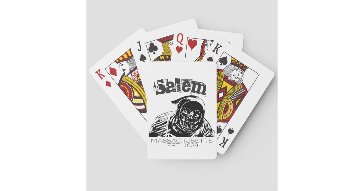 Salem Massachusetts Skull Grim Reaper Poker Cards | Zazzle