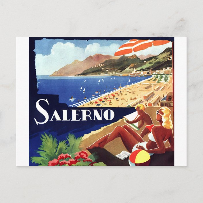 Salerno, Italian riviera, Italy, vintage, travel Postcard | Zazzle.com