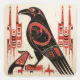Salish native pacific northwestern art style raven square sticker | Zazzle