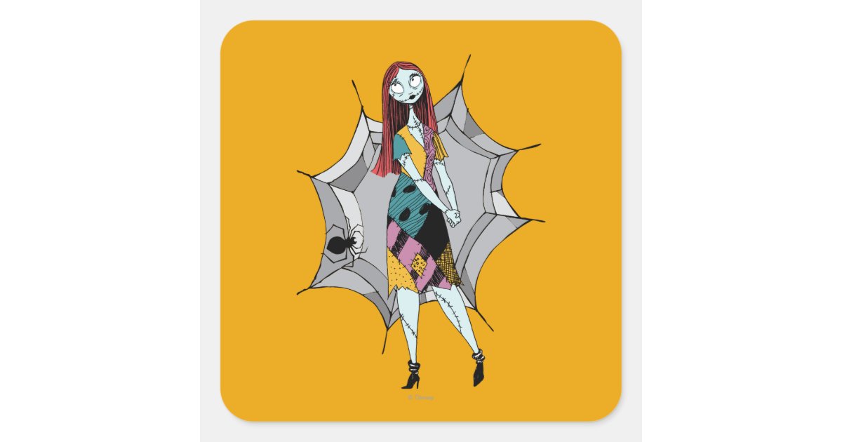 Sally in Spider Web Square Sticker | Zazzle