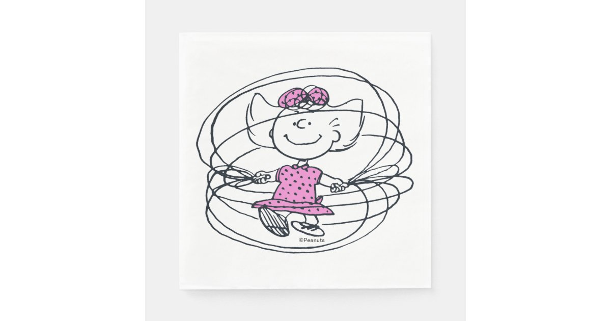 Sally Playing Jump Rope Napkins | Zazzle