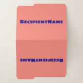 Salmon Background w/ Dark Blue Bold Name File Folder | Zazzle