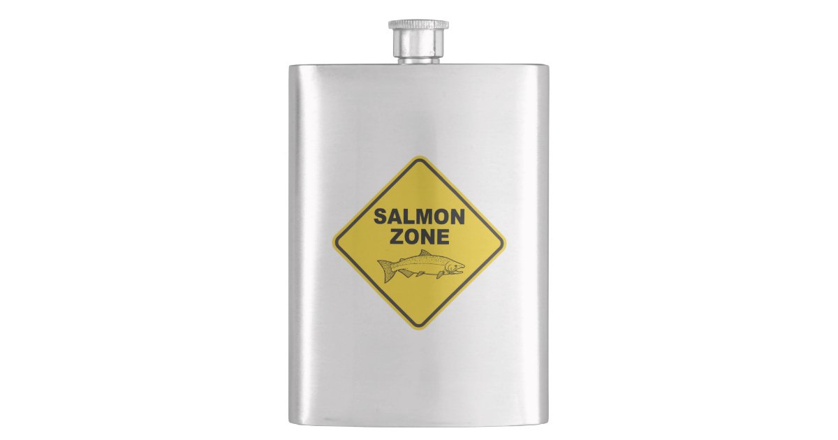 Salmon Fishing Zone Flask | Zazzle