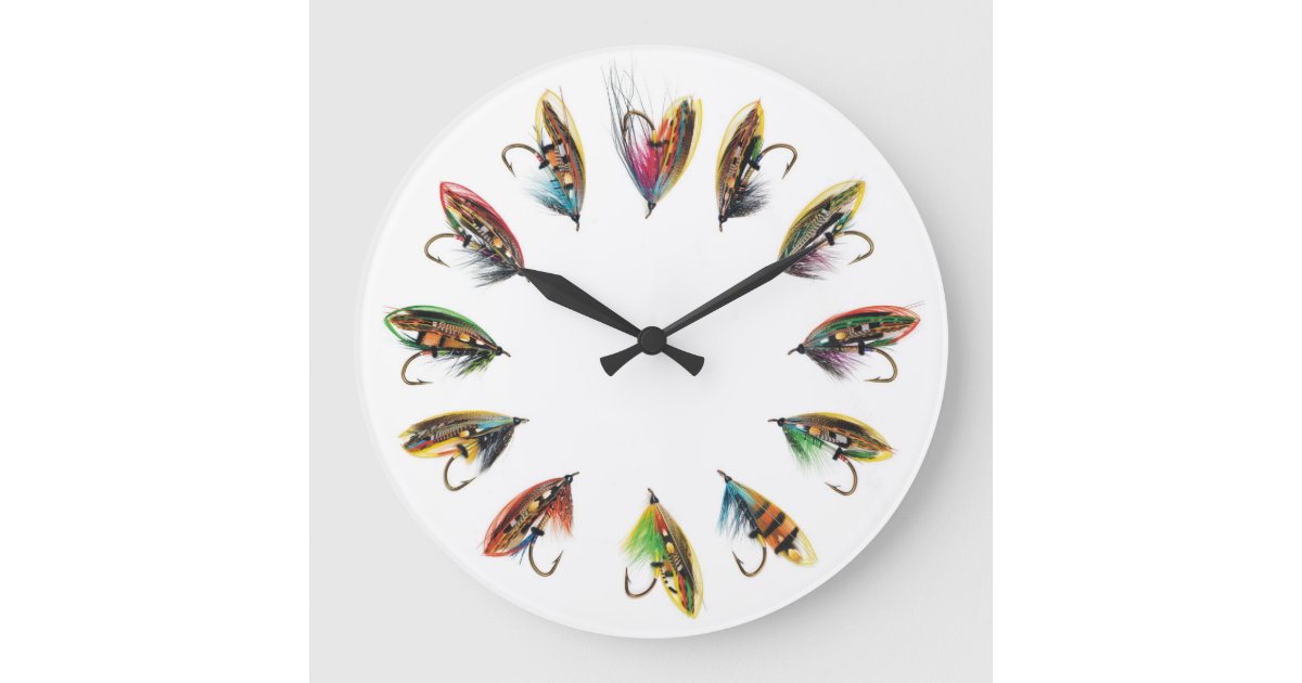 Salmon fly wall clock | Zazzle