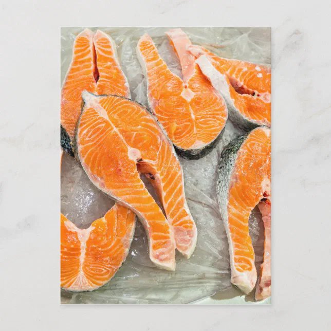 Salmon parts for sale on market.JPG Postcard | Zazzle