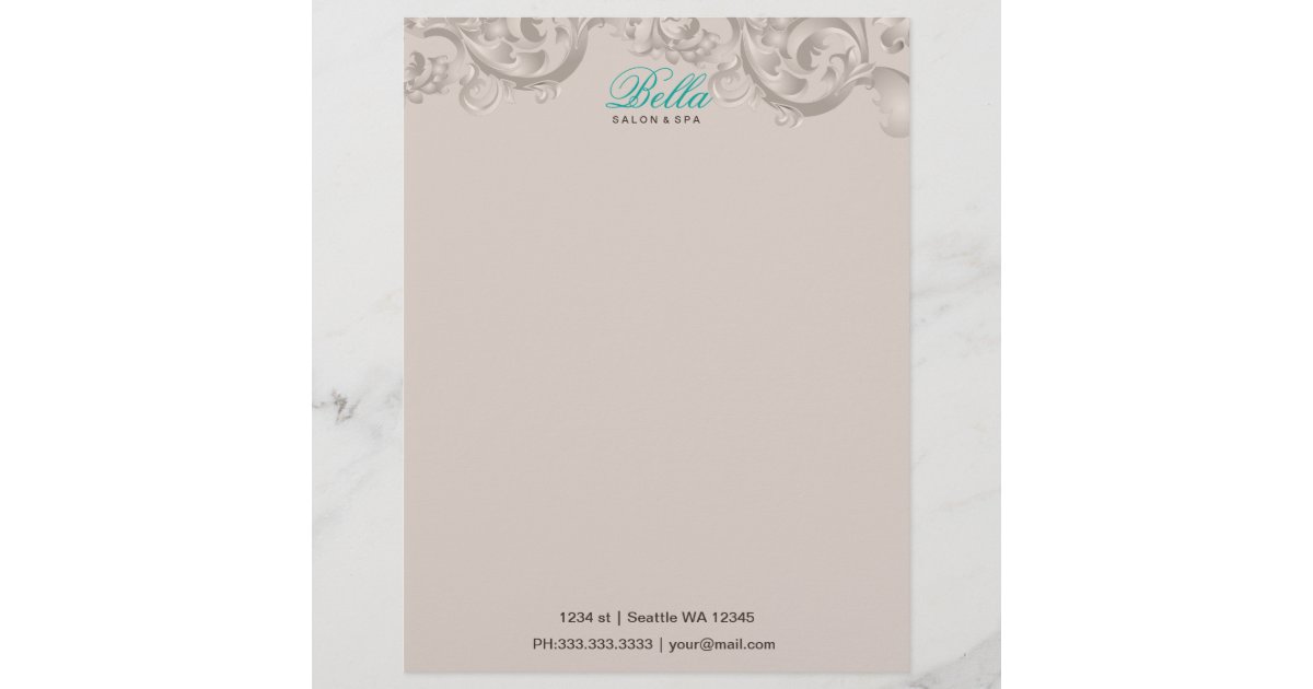 salon and spa Letterheads Letterhead | Zazzle