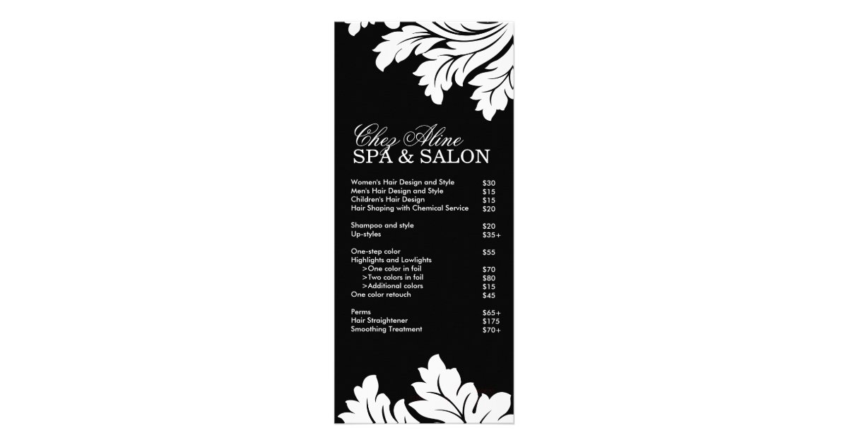 Salon and Spa Rack Card | Zazzle