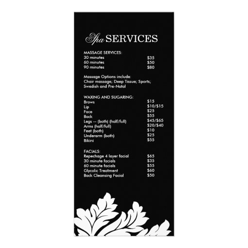 Salon and Spa Rack Card | Zazzle