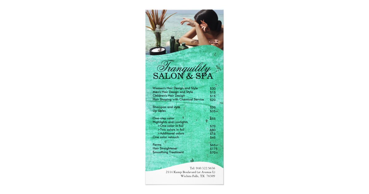 Salon and Spa Rack Card | Zazzle
