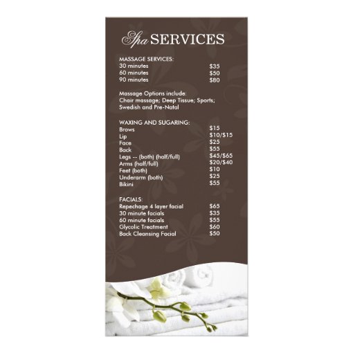 Salon and Spa Rack Card | Zazzle