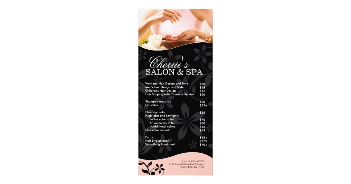 Salon and Spa Rack Card | Zazzle