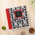 Salon appointment book red black damask binder | Zazzle