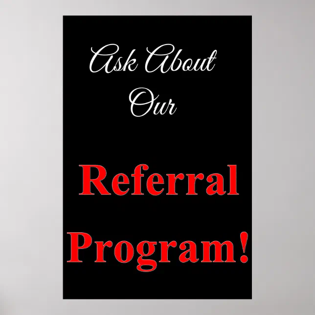 Salon Barbershop Posters Referral Program Red Blck | Zazzle