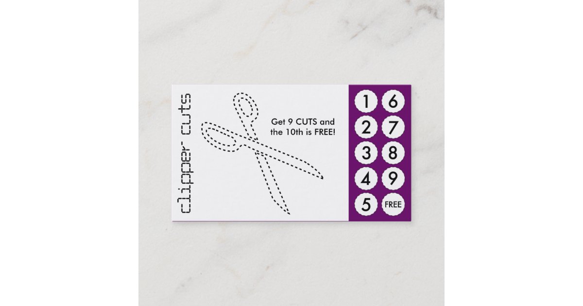 salon cut out punch cards | Zazzle.com