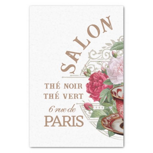 Salon de Thé Tearoom French Rose Teacup Decoupage Tissue Paper | Zazzle