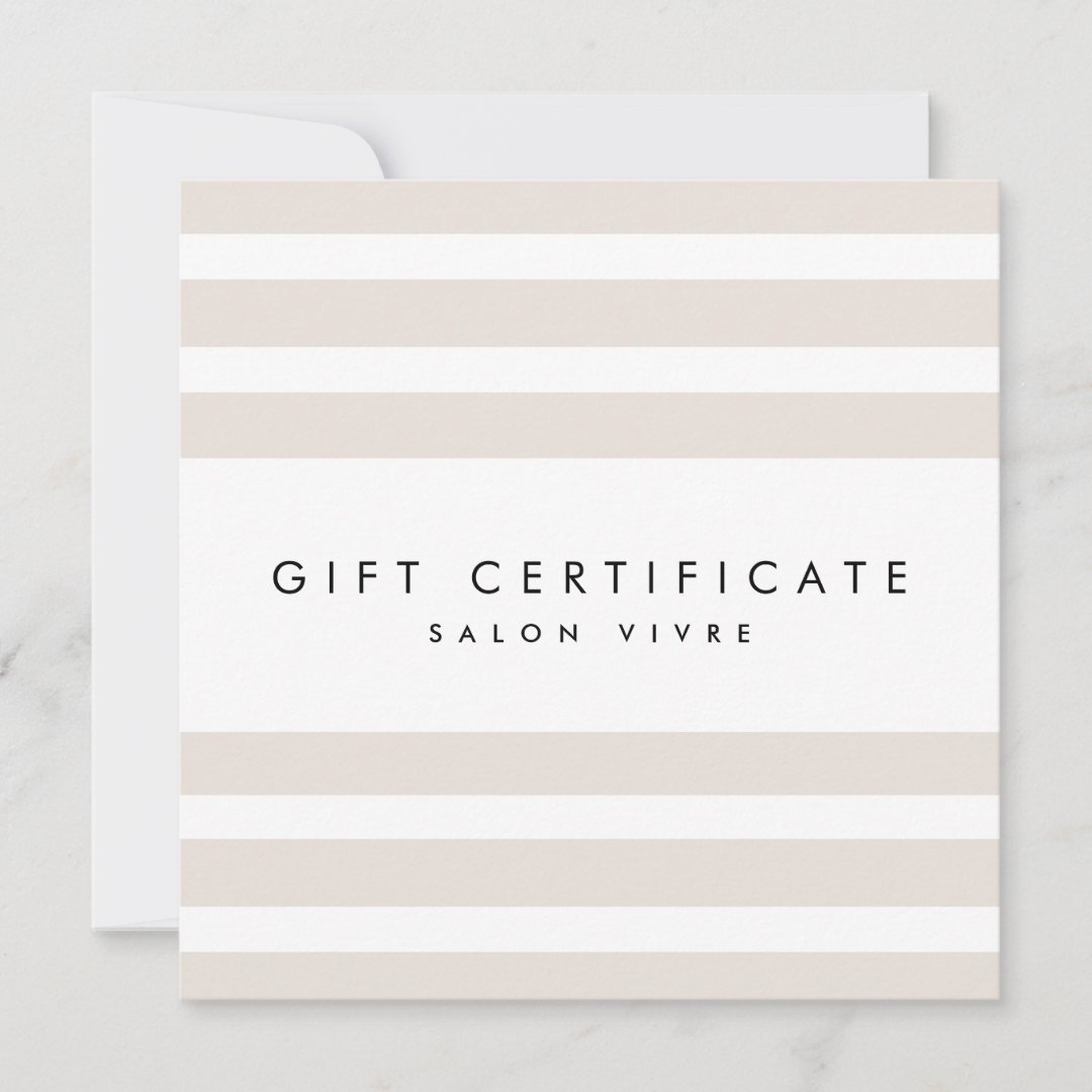 Salon Gift Card Modern Minimalist Stripes | Zazzle