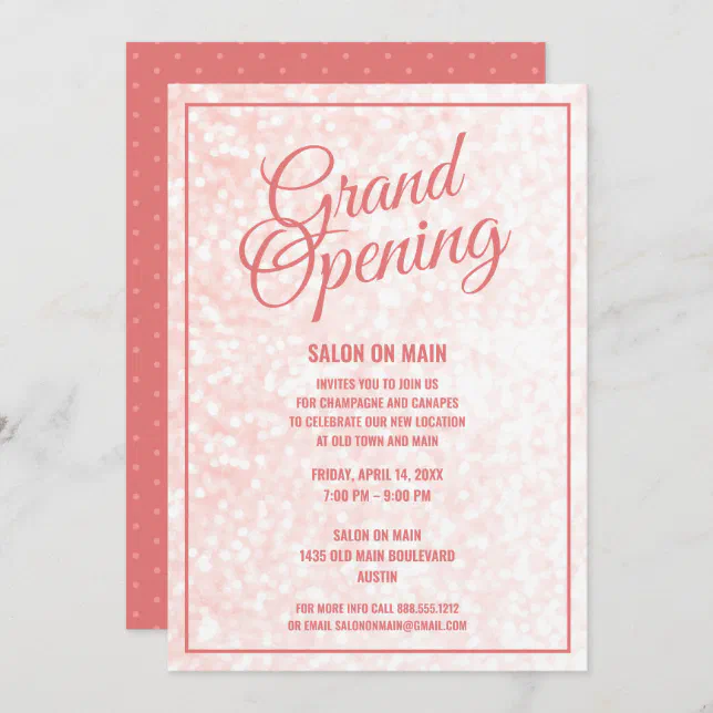 Salon Grand Opening | Open House Beauty Spa Invitation | Zazzle