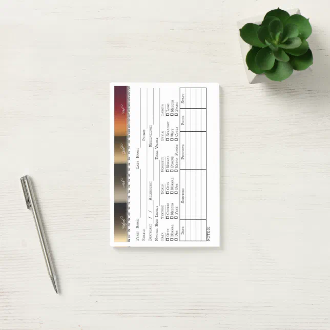 Salon Hair Color Client Record Card Post-it Notes | Zazzle