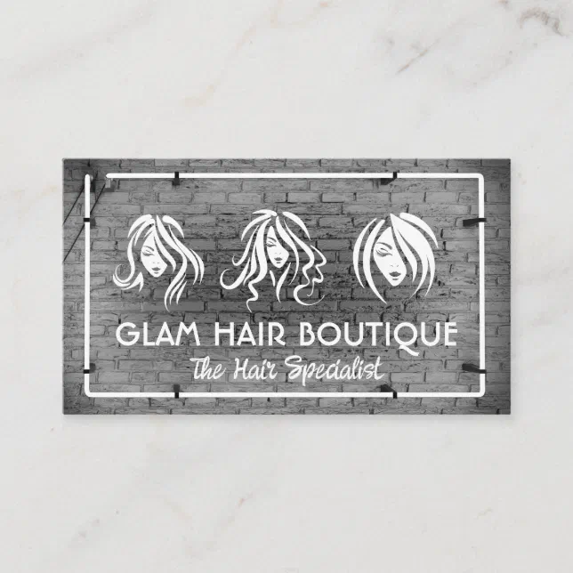 Salon Haircut Styles | Brick Wall Lights Business Card | Zazzle