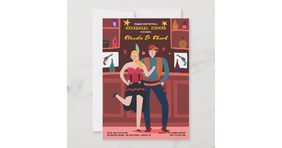 Saloon Couple Invitation | Zazzle