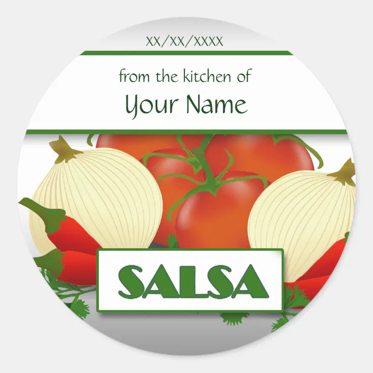 Salsa Canning Custom Sticker Label | Zazzle
