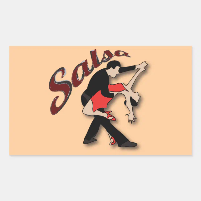 Salsa Dancers Rectangular Sticker | Zazzle
