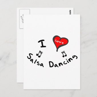 Salsa Dancing Gifts - I Heart Salsa Dancing Postcard | Zazzle