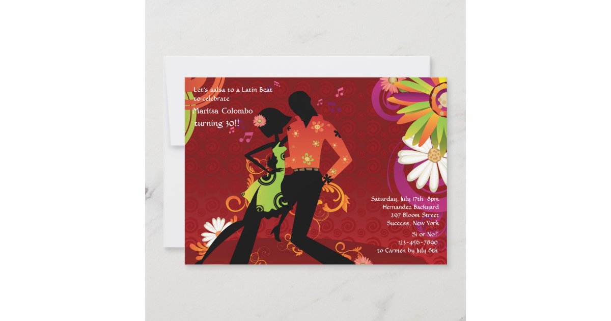Salsa Dancing Party Invitation | Zazzle