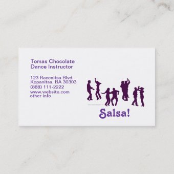 Salsa Dancing Poses Silhouettes Custom Business Card | Zazzle