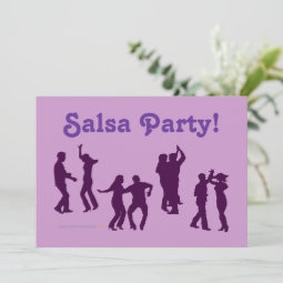 Salsa Dancing Poses Silhouettes Custom Invitation | Zazzle