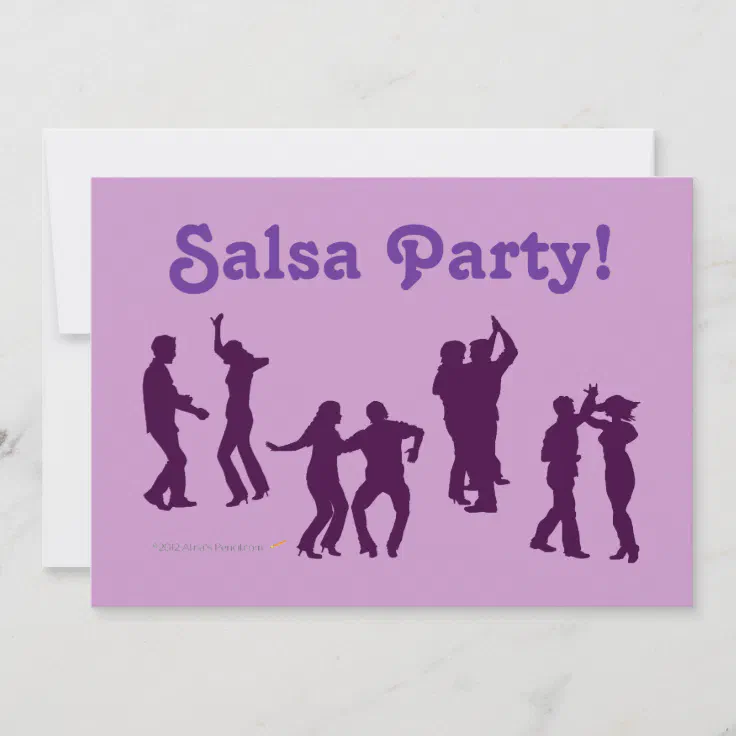 Salsa Dancing Poses Silhouettes Custom Invitation | Zazzle