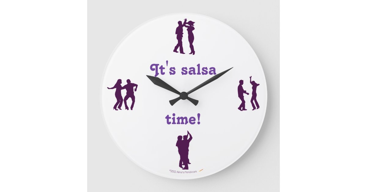 Salsa Time Dance Poses Silhouettes Wall Clock | Zazzle