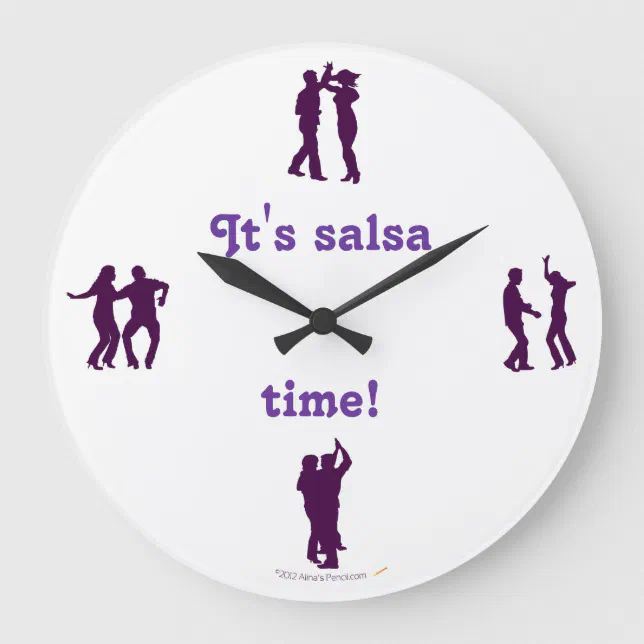 Salsa Time Dance Poses Silhouettes Wall Clock | Zazzle