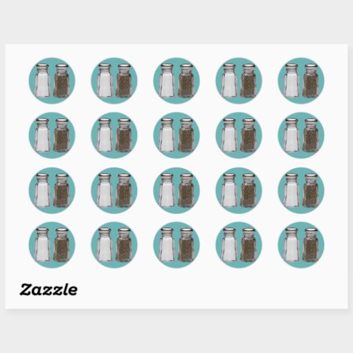 Salt and Pepper Classic Round Sticker | Zazzle