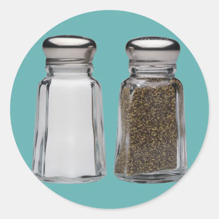Salt and Pepper Classic Round Sticker | Zazzle